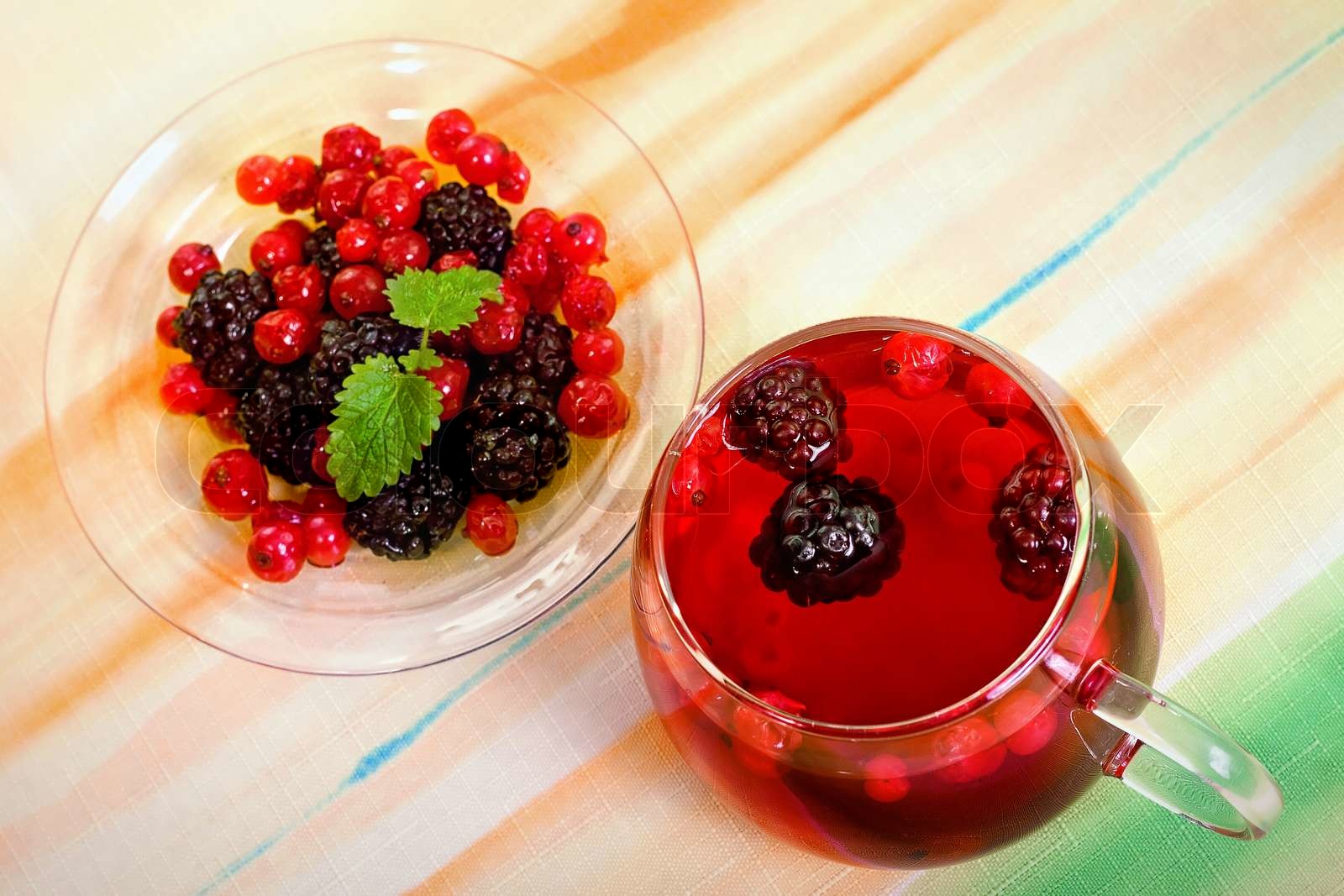Cup of fruit tea close up shoot | Stock image | Colourbox