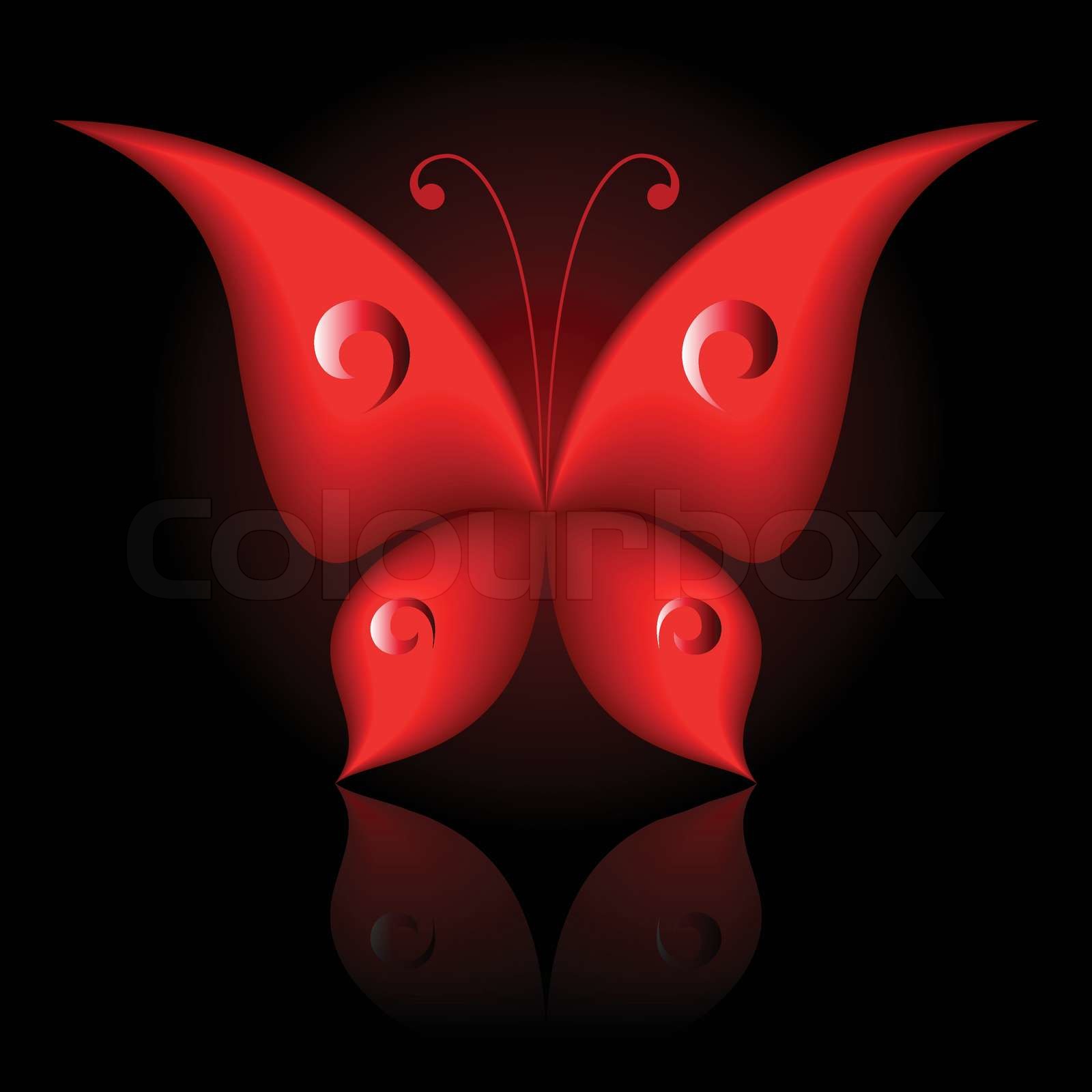 Vector illustration of red icon simply butterfly | Stock vector | Colourbox