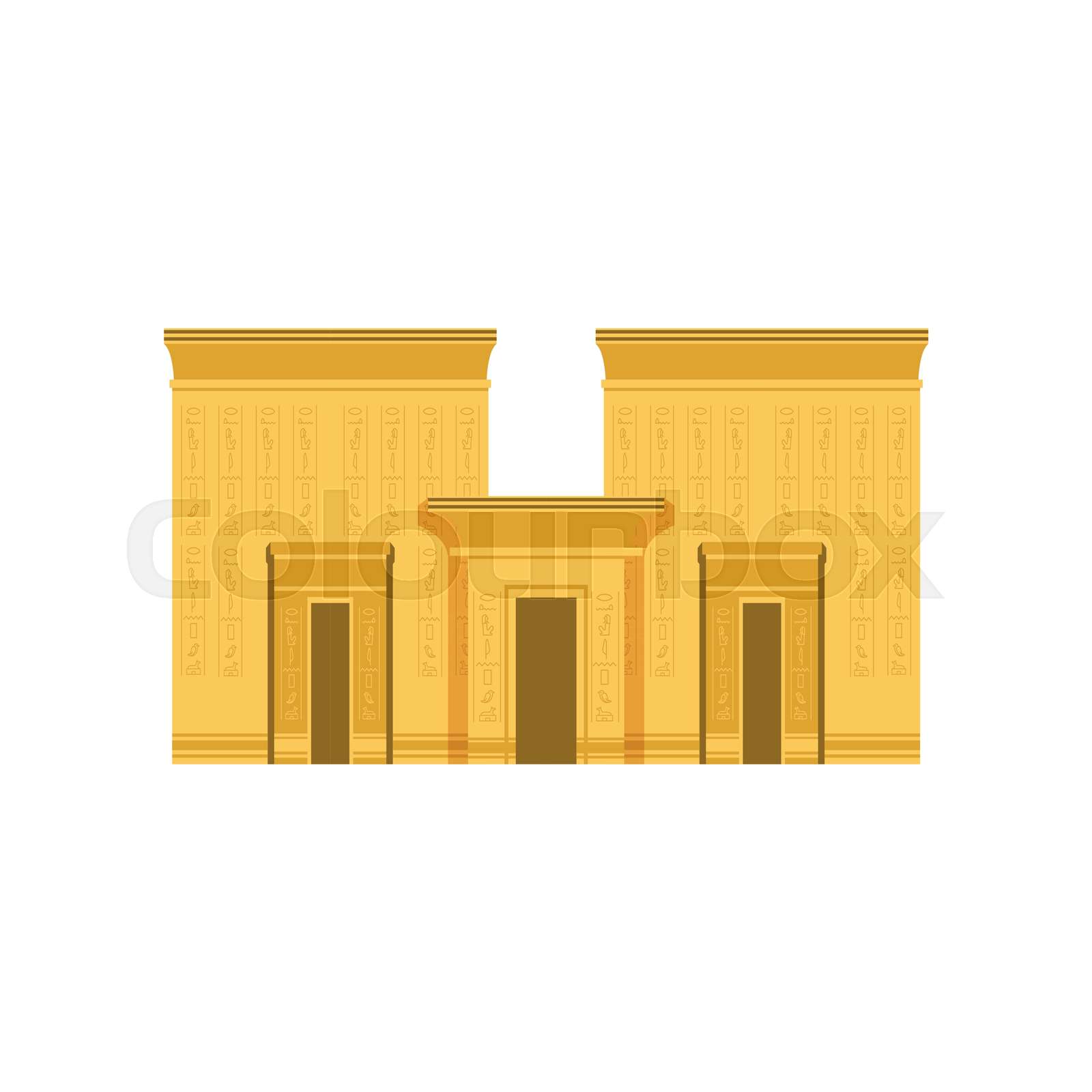 Egypt temple, ancient Egyptian building vector Illustration | Stock ...