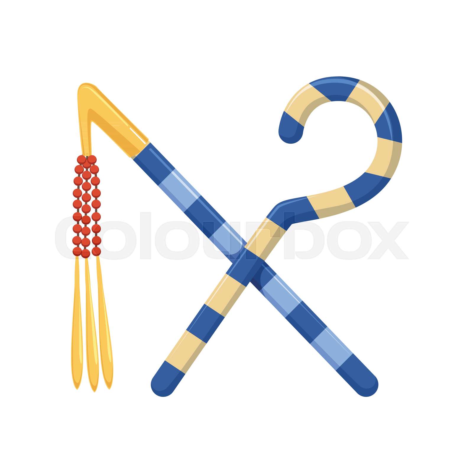 Rod and Whip, Egyptian ancient symbols of power vector Illustration ...