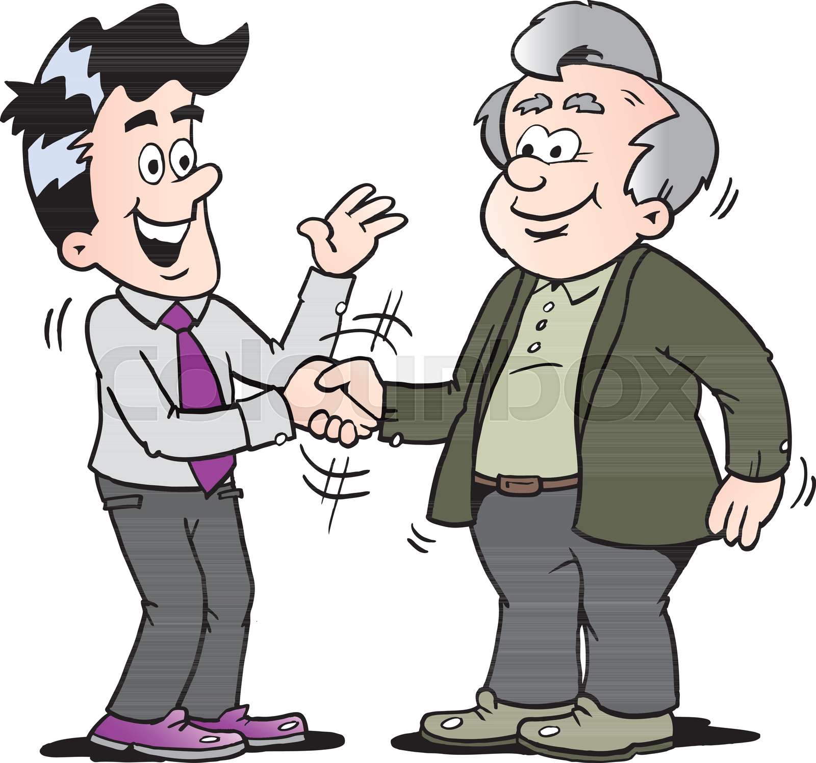 handshake, cartoon, character | Stock vector | Colourbox