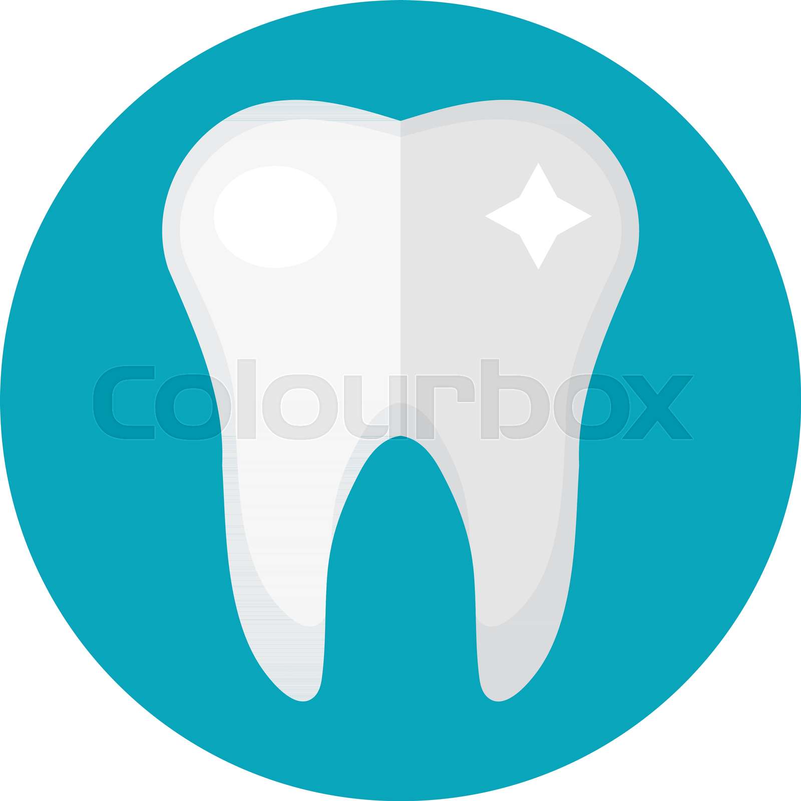Healthy white teeth. Icon flat style. Dentistry, dentist concept ...