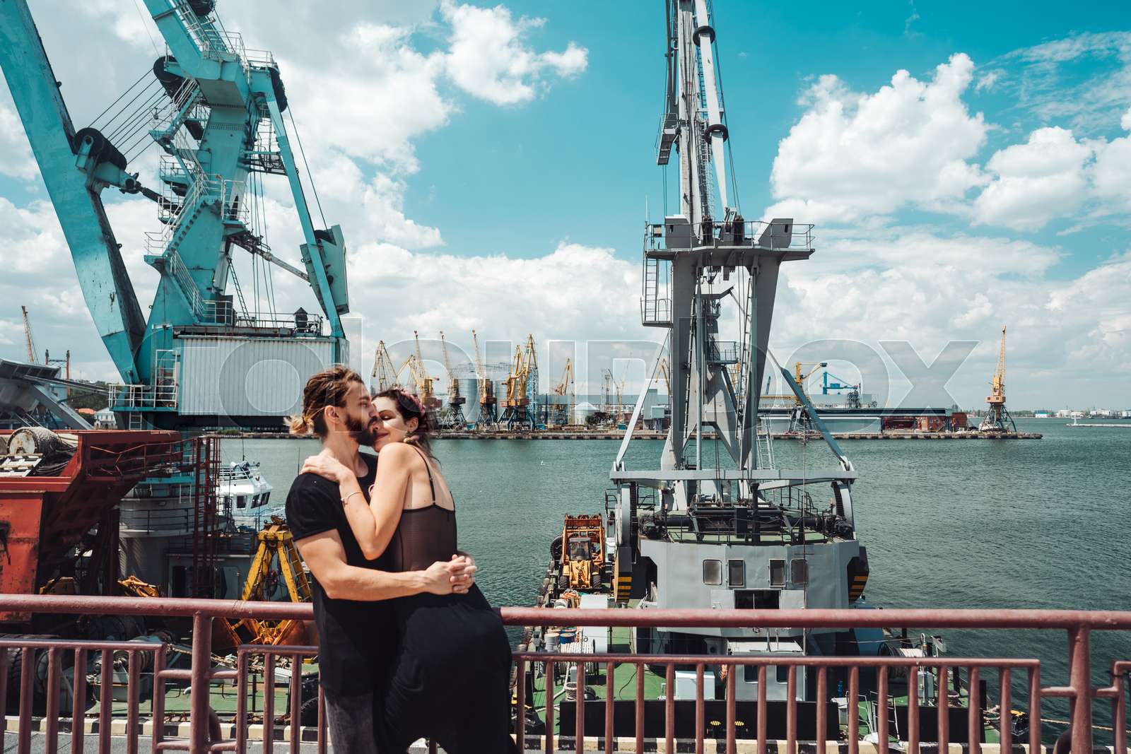 Guy and girl in the docks | Stock image | Colourbox