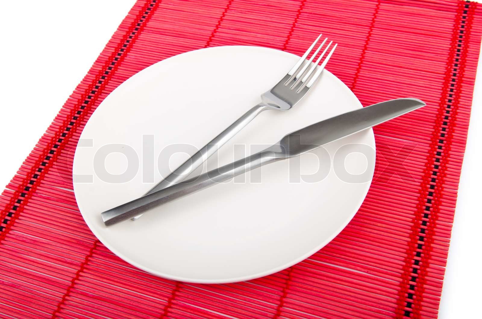 Food utensils served in plate | Stock image | Colourbox