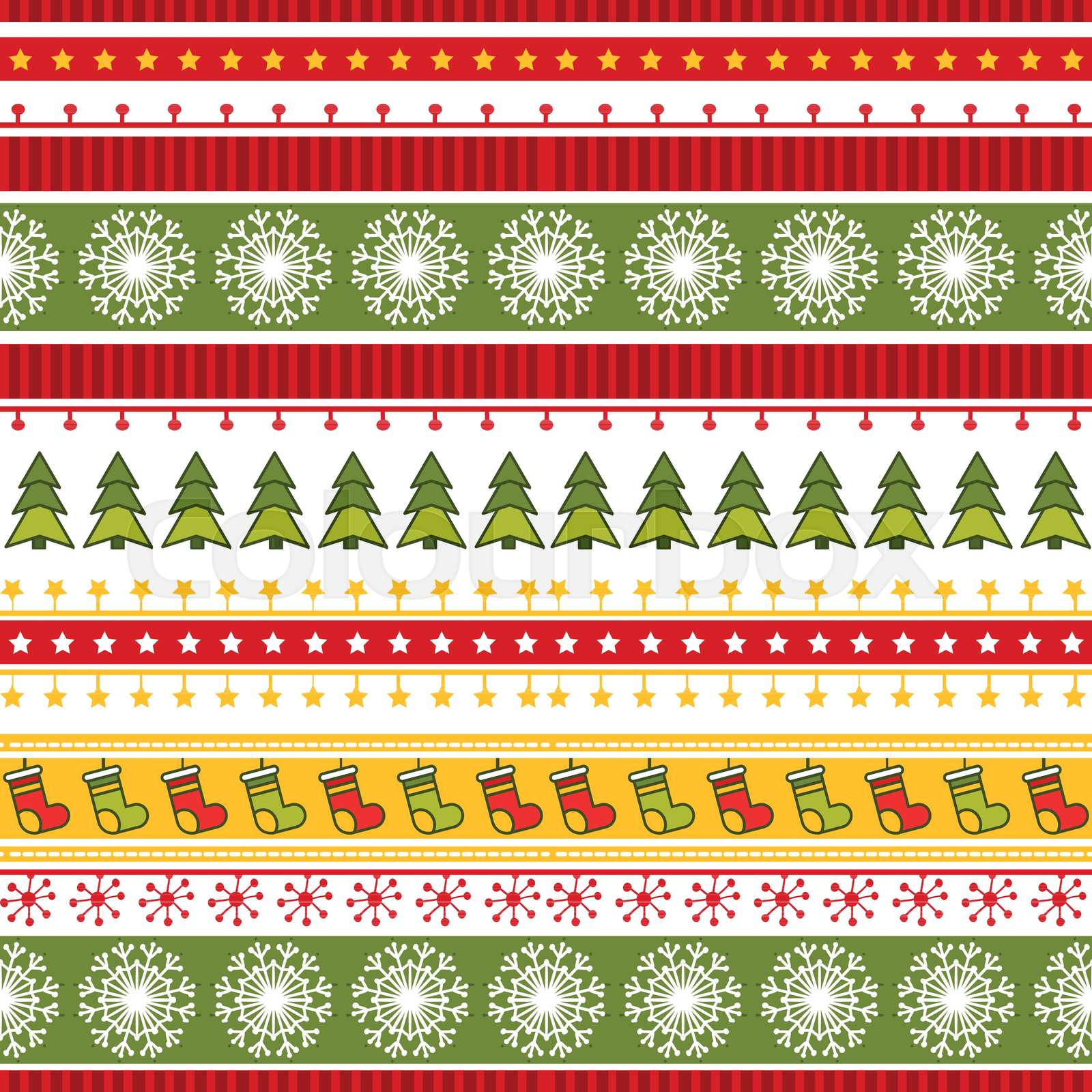 Christmas stripe ribbons pattern | Stock vector | Colourbox