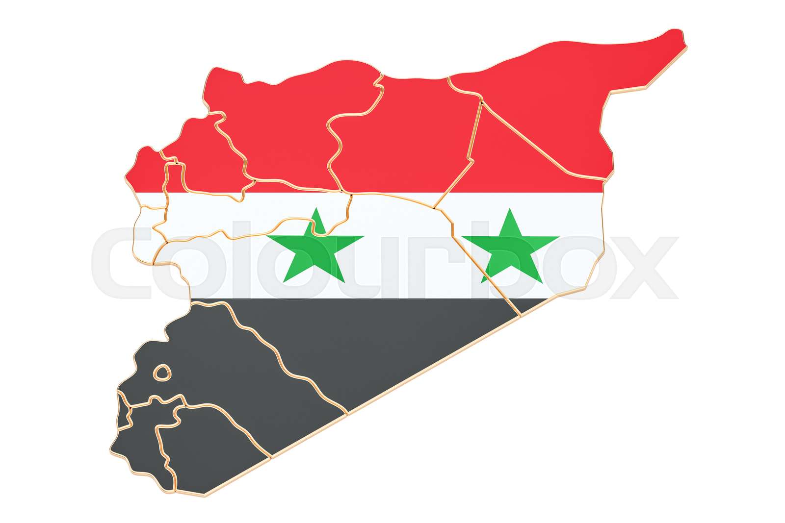 Map of Syria, 3D rendering | Stock image | Colourbox