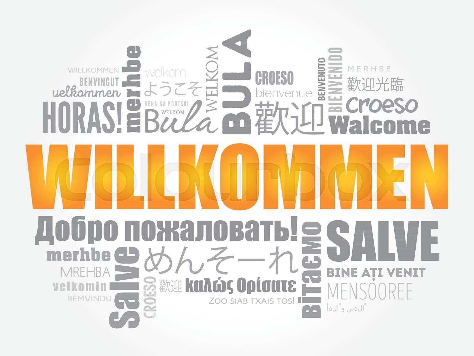 Willkommen, Welcome in German | Stock vector | Colourbox