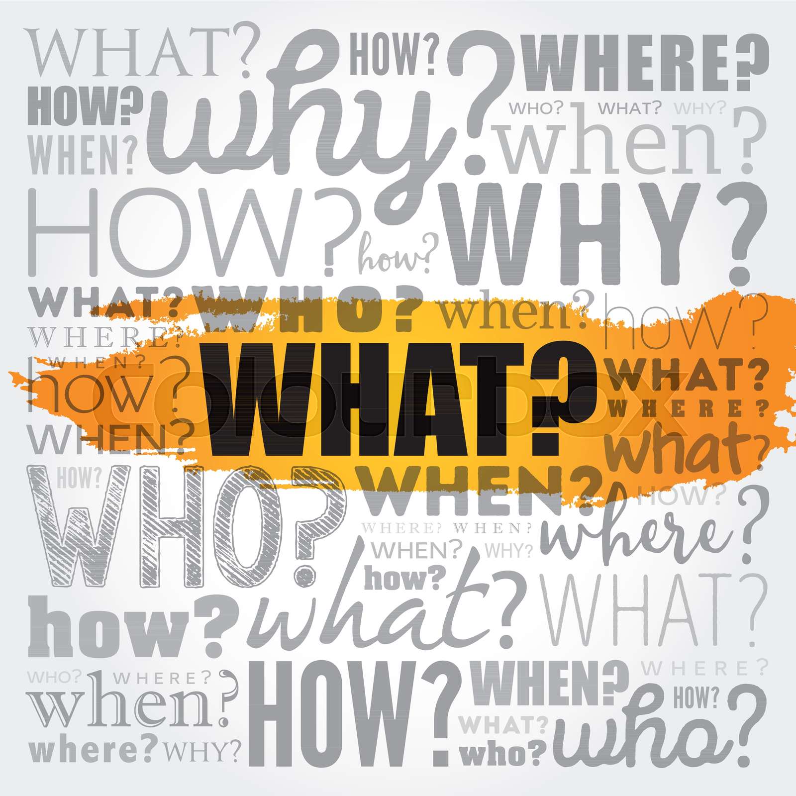 WHAT? - Questions word cloud | Stock vector | Colourbox