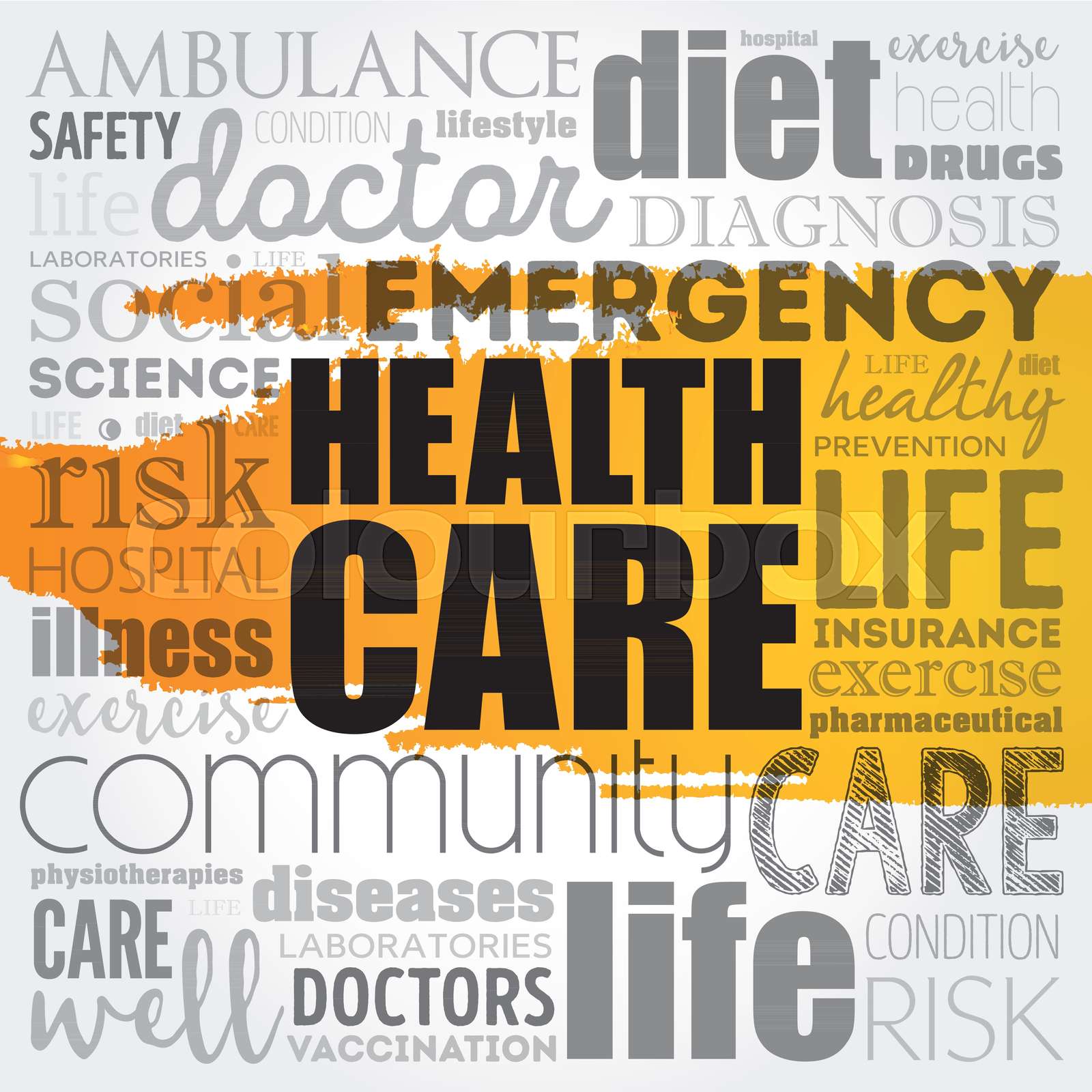 Healthcare word cloud collage | Stock vector | Colourbox