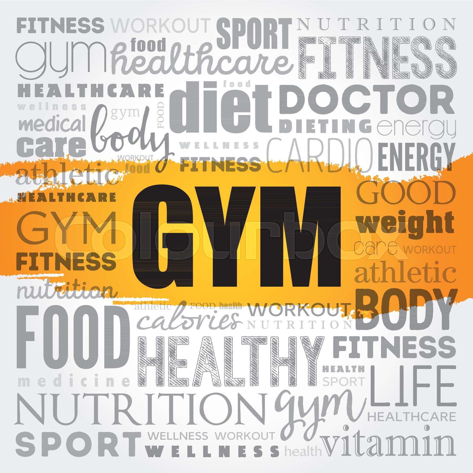GYM word cloud collage background | Stock vector | Colourbox