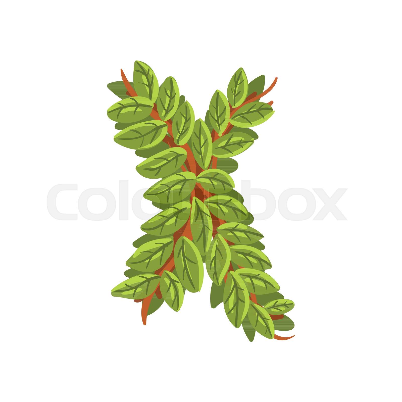 Letter X, English alphabet made of tree branches, ecology element for ...