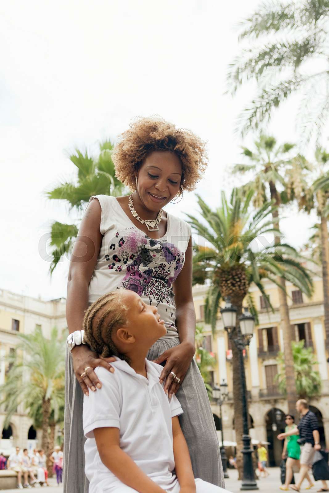 Mother And Son On Holiday Stock Image Colourbox