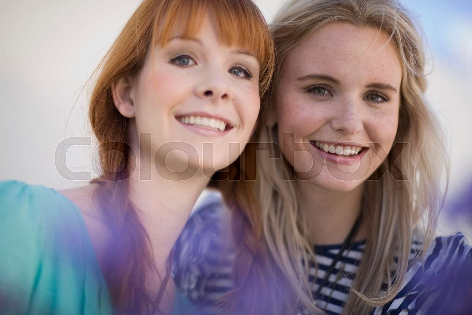 2 Girl friends smiling | Stock image | Colourbox