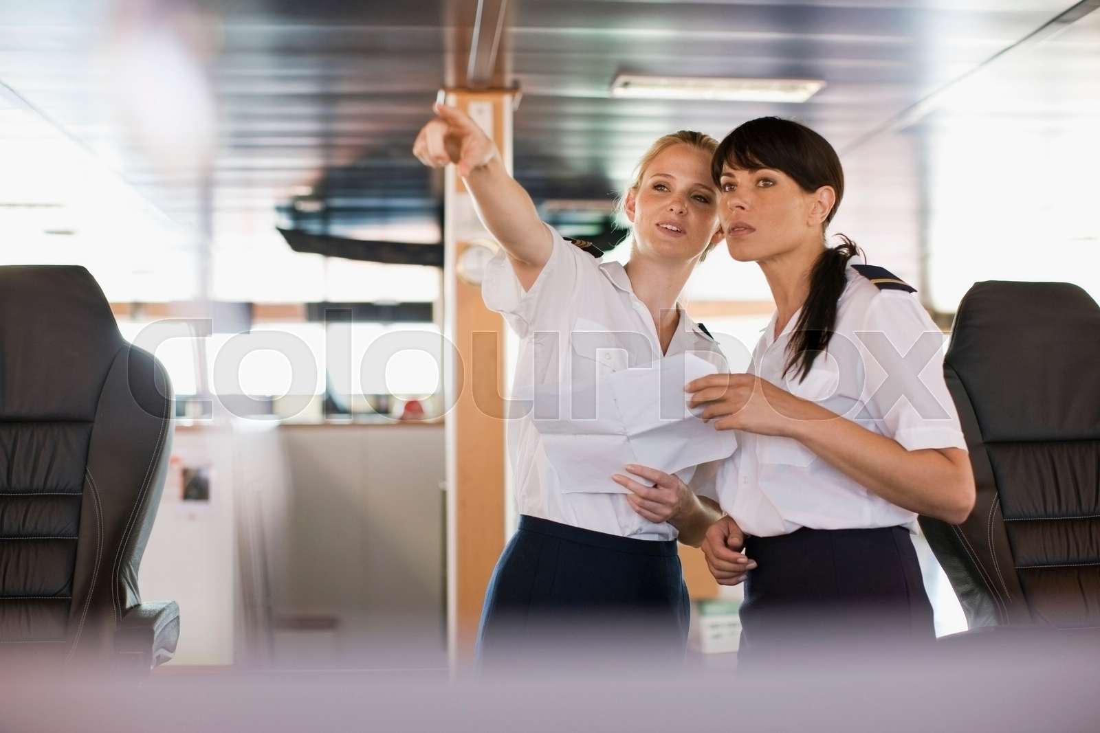 Women at work on a ship | Stock image | Colourbox