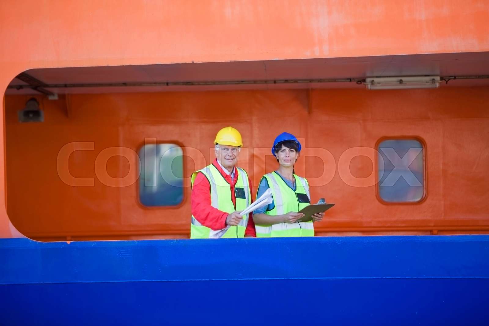 People working in a dockyard | Stock image | Colourbox