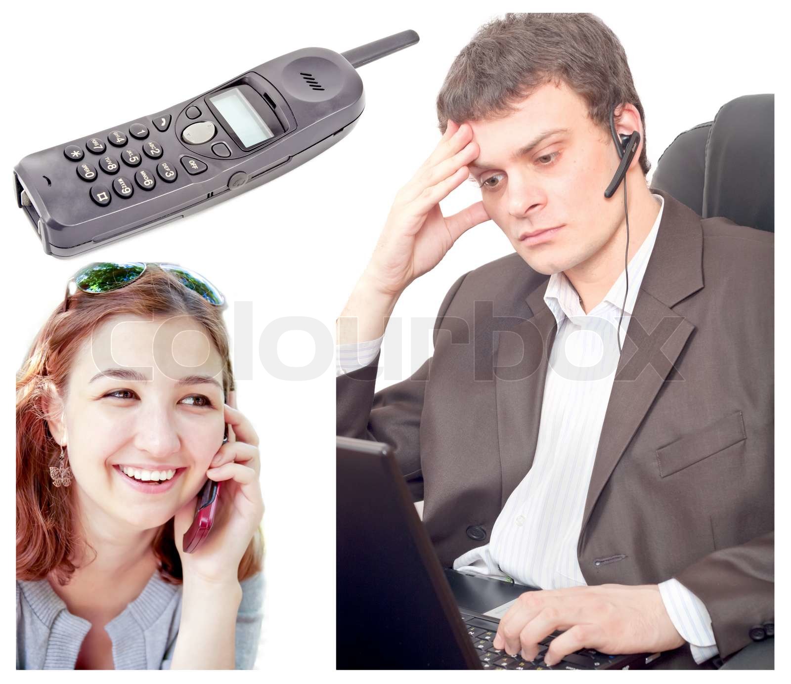 Business collage made of different pictures about communication | Stock ...
