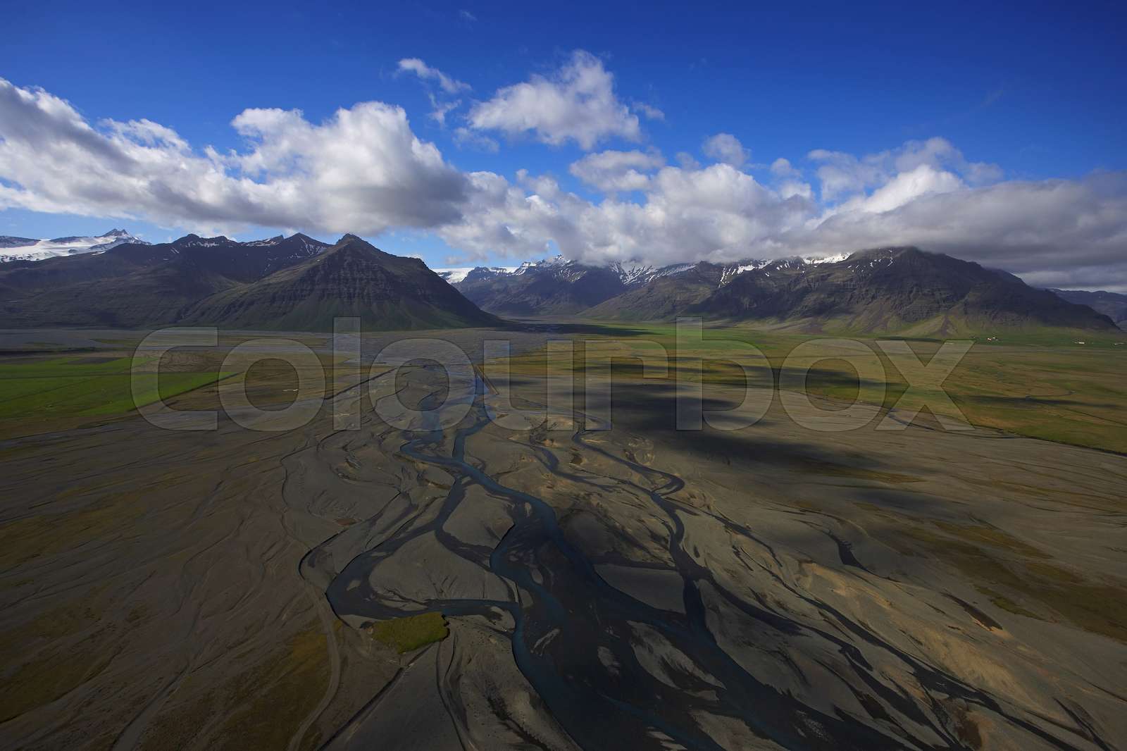 Aerial view of glacial delta | Stock image | Colourbox