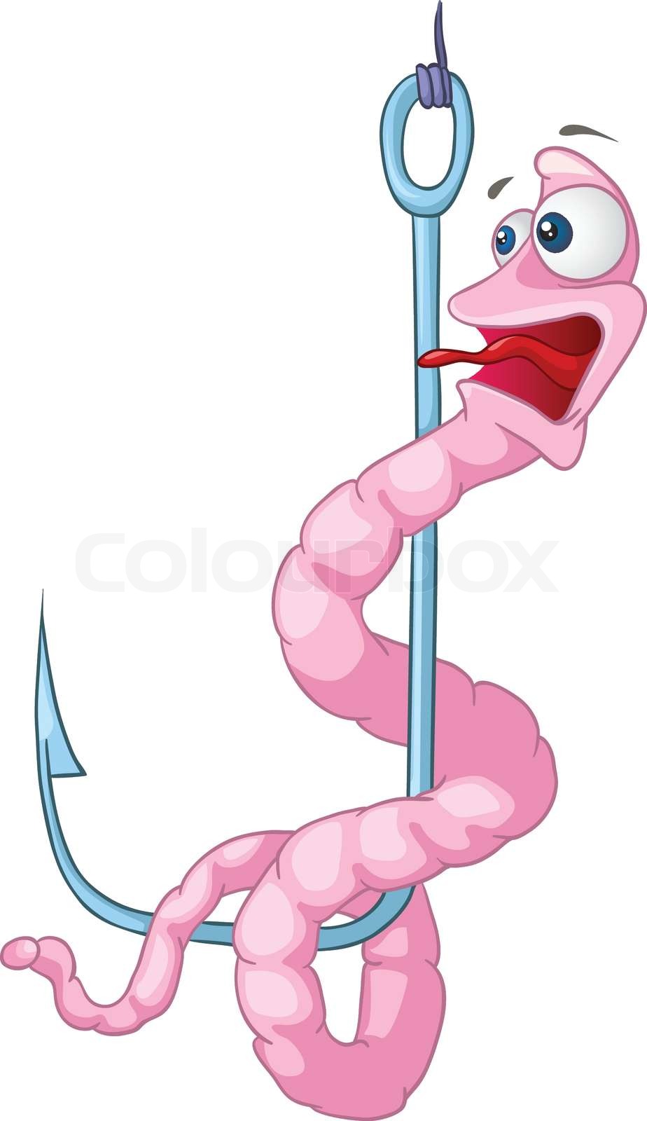 Cartoon Character Worm Isolated on White Background Vector | Stock ...