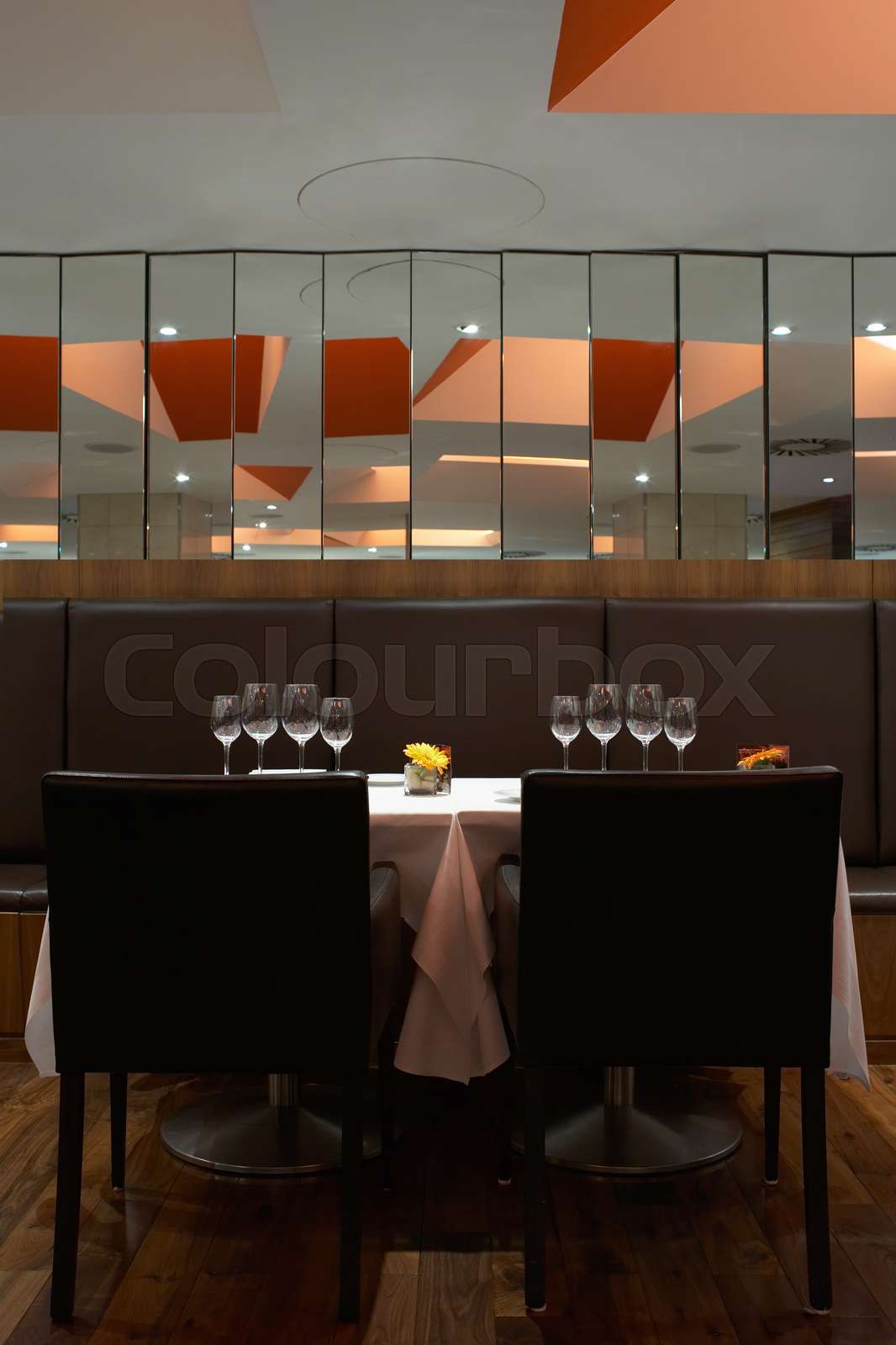 Table laid out at restaurant | Stock image | Colourbox