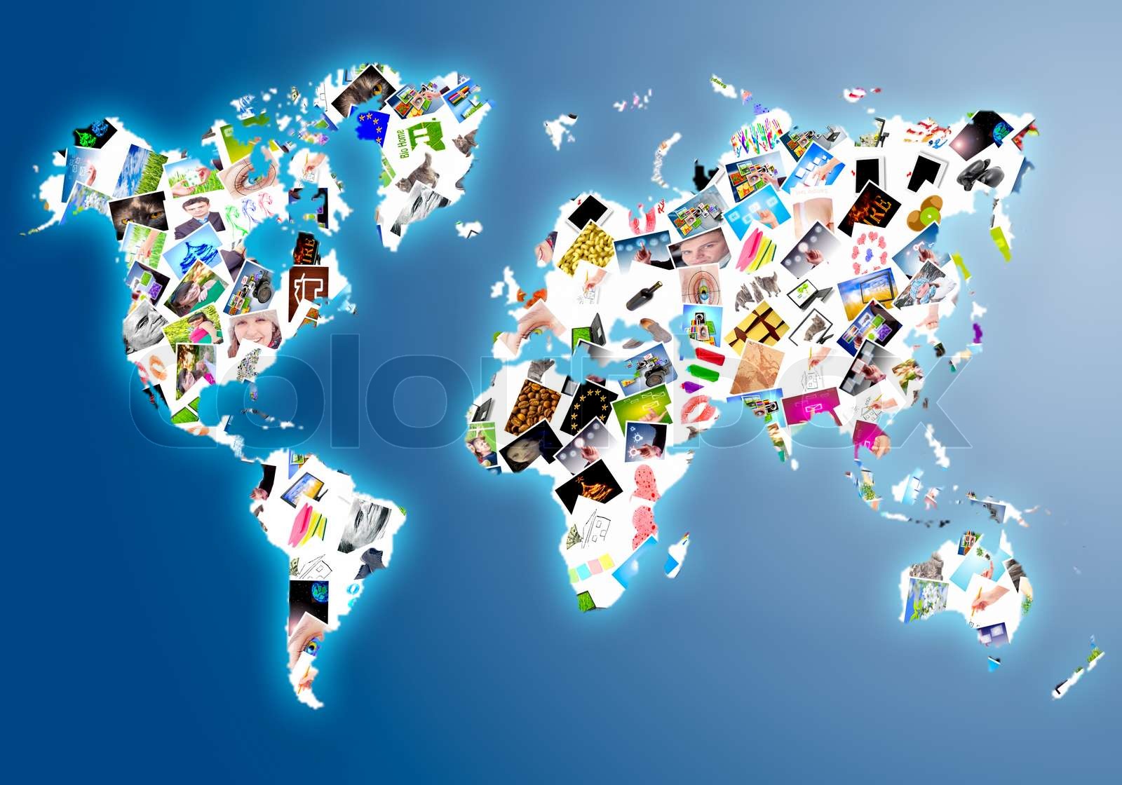 World map made of several photos | Stock image | Colourbox