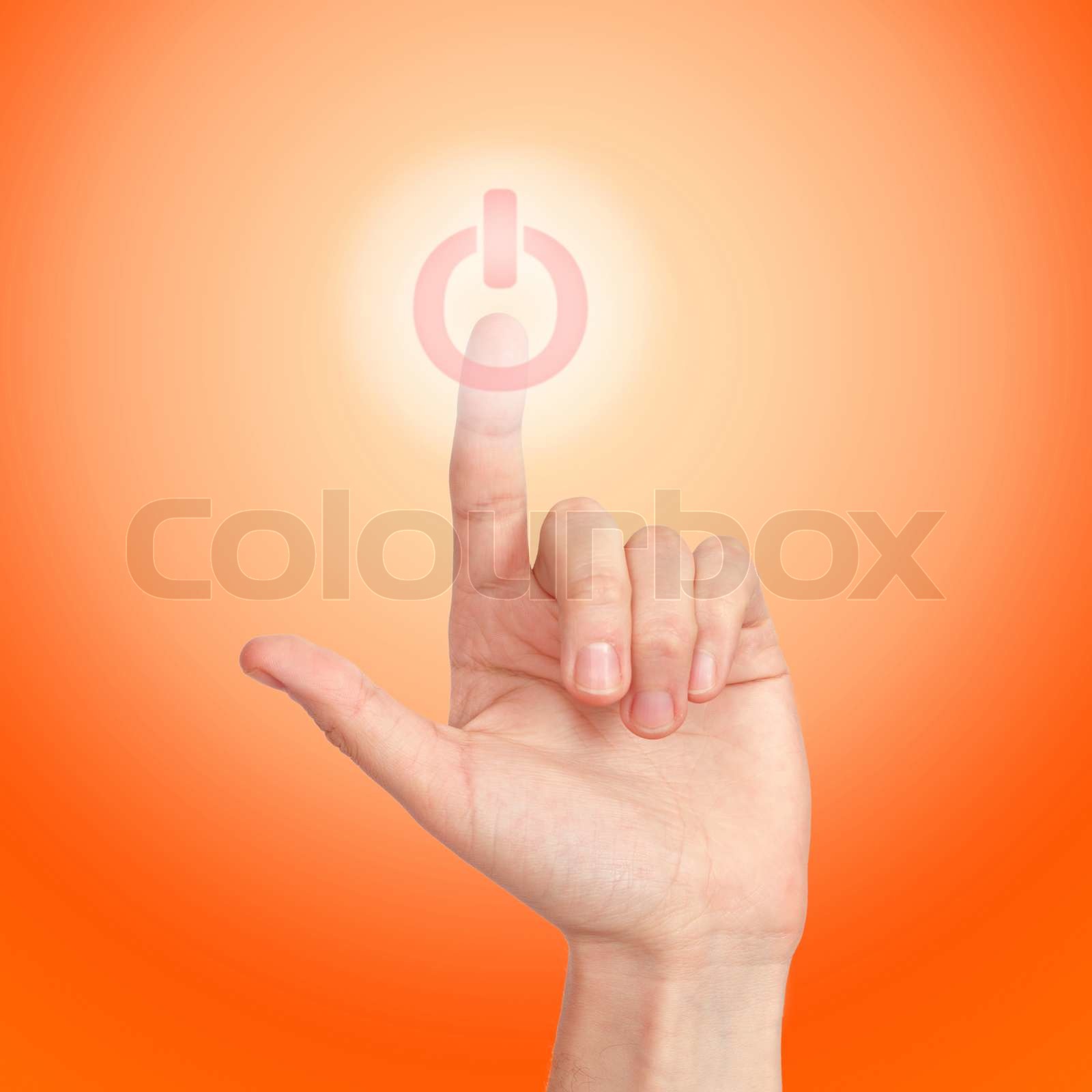 arm press on button on-off | Stock image | Colourbox