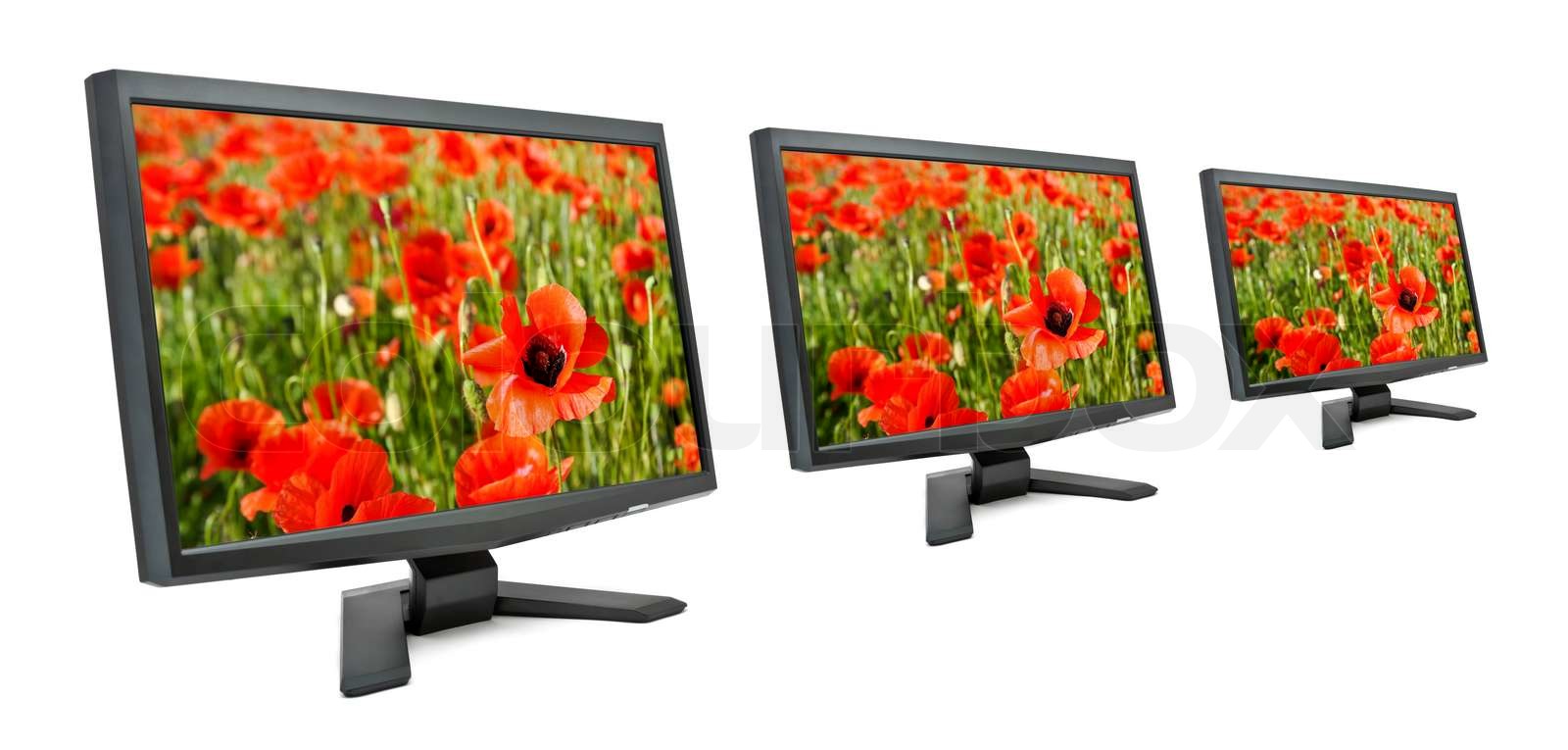 LCD-Bildschirme mit herrlichen Sommerlandschaft - Blick aus der ...