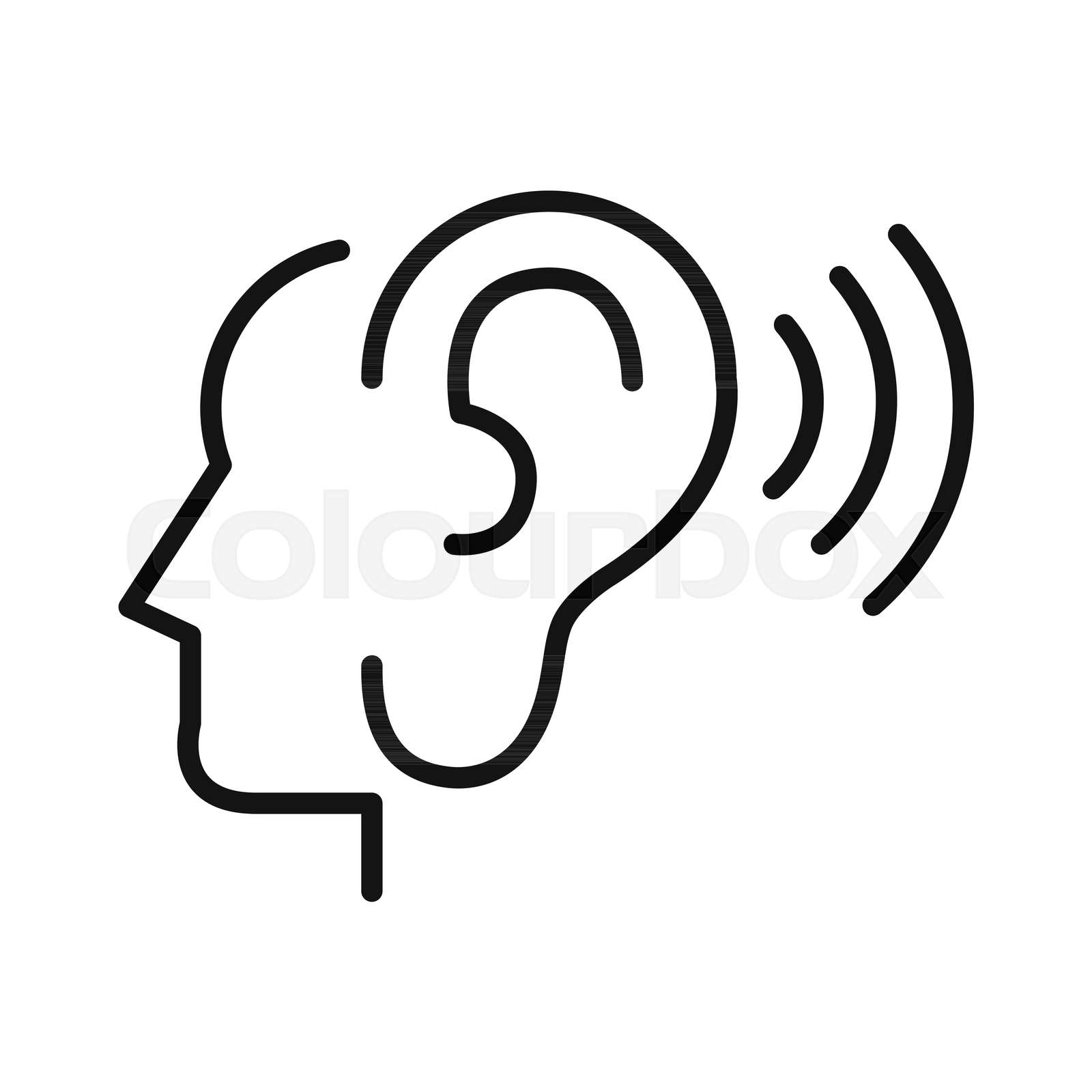 lytte, høre, ikon | Stock vektor | Colourbox
