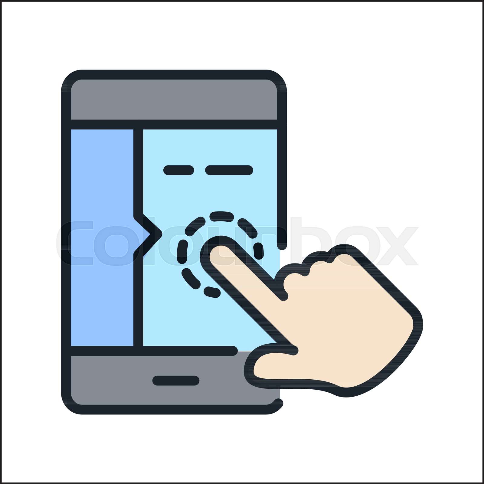 Mobile phone click icon | Stock vector | Colourbox