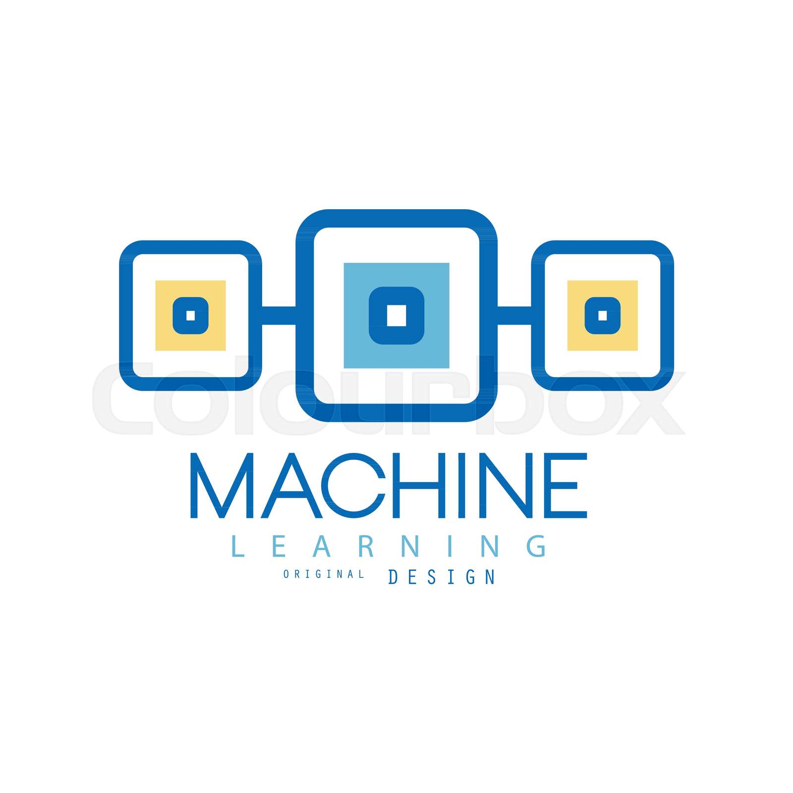 Machine learning logo. Geometric symbol of modern technologies ...