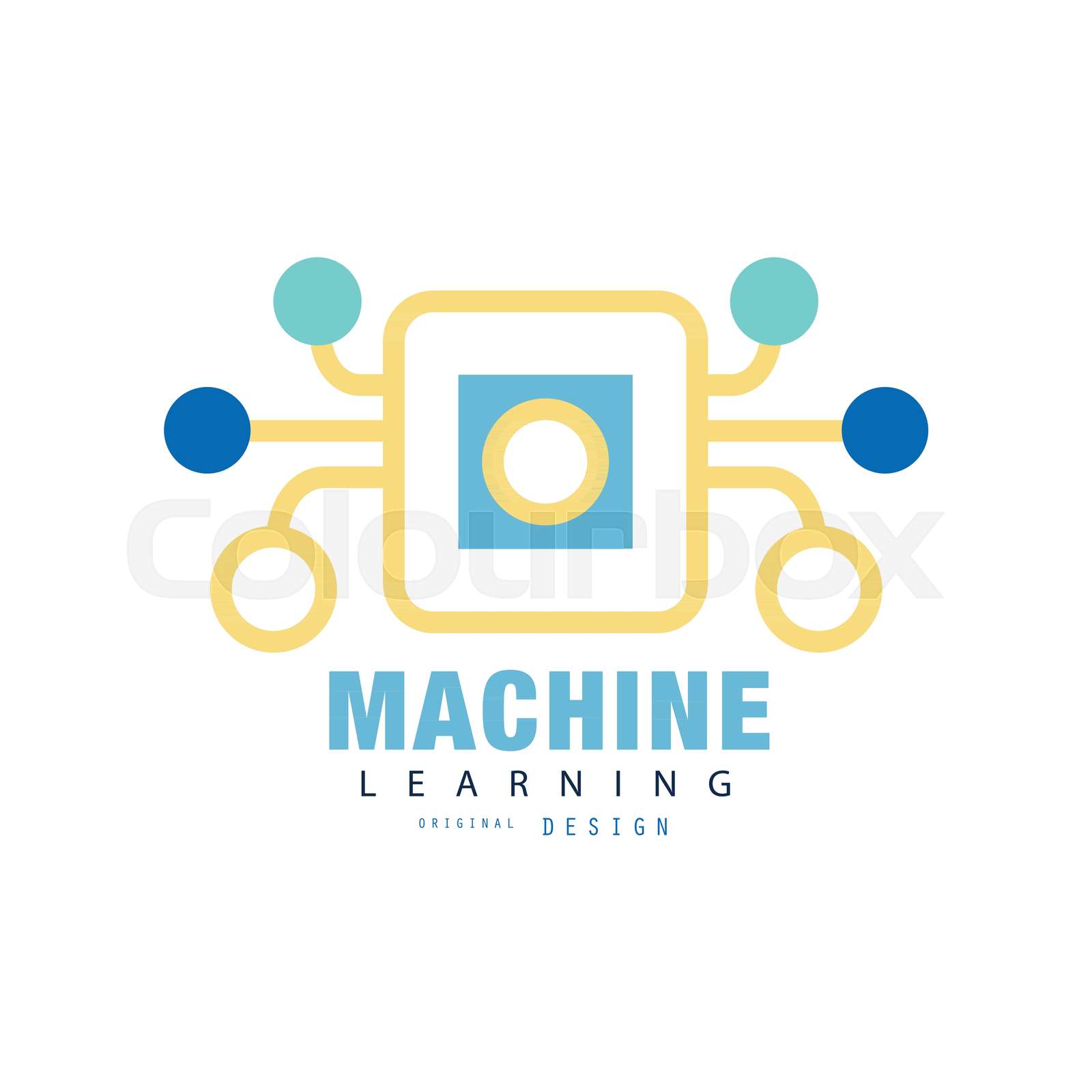 Original machine learning logo. Artificial intelligence concept ...
