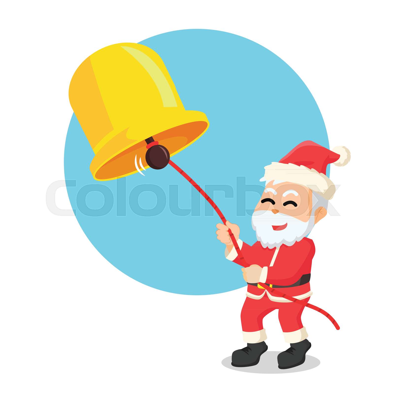 Santa ring bell illustration design | Stock vector | Colourbox