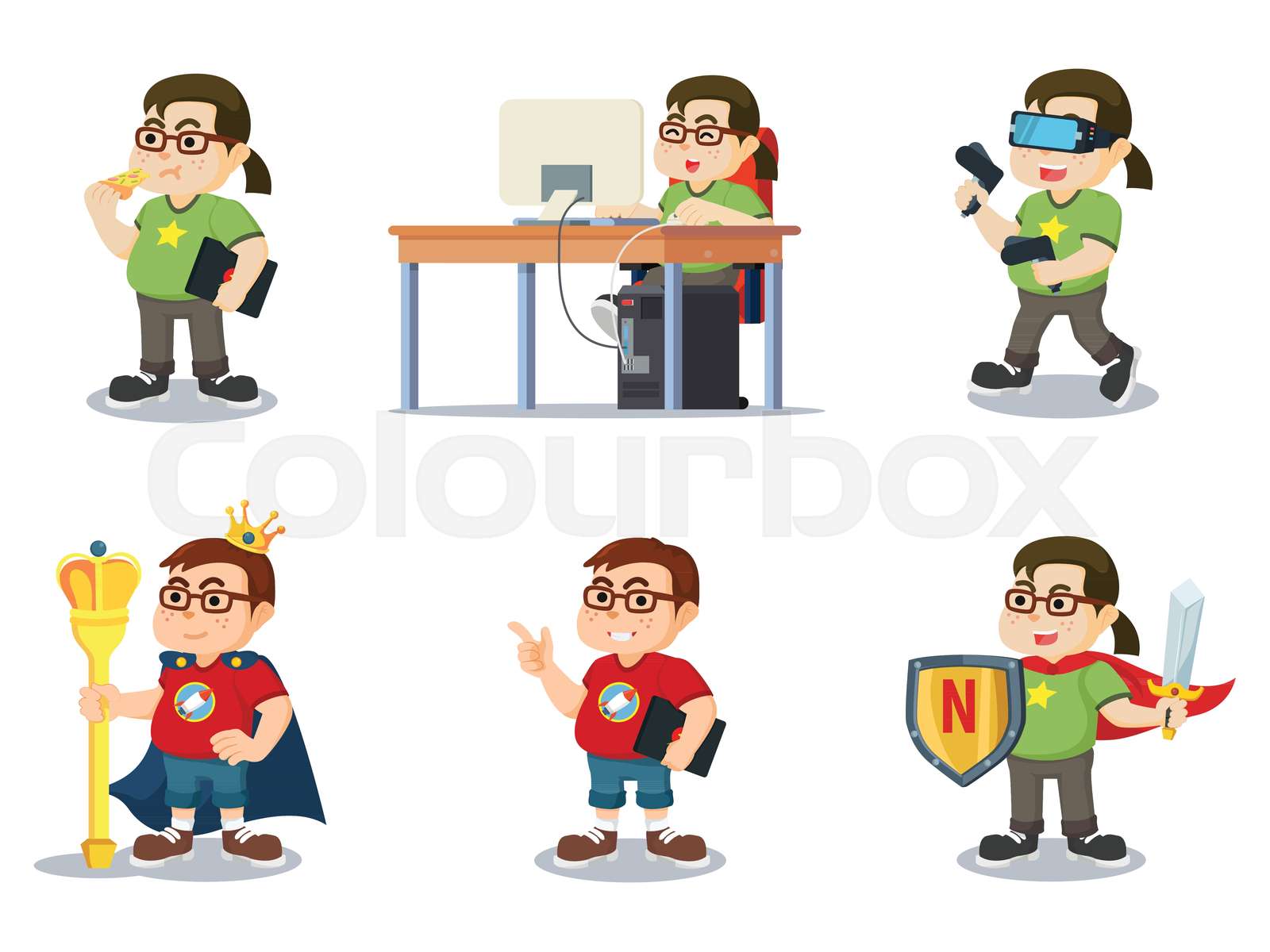 Cartoon Computer Nerd