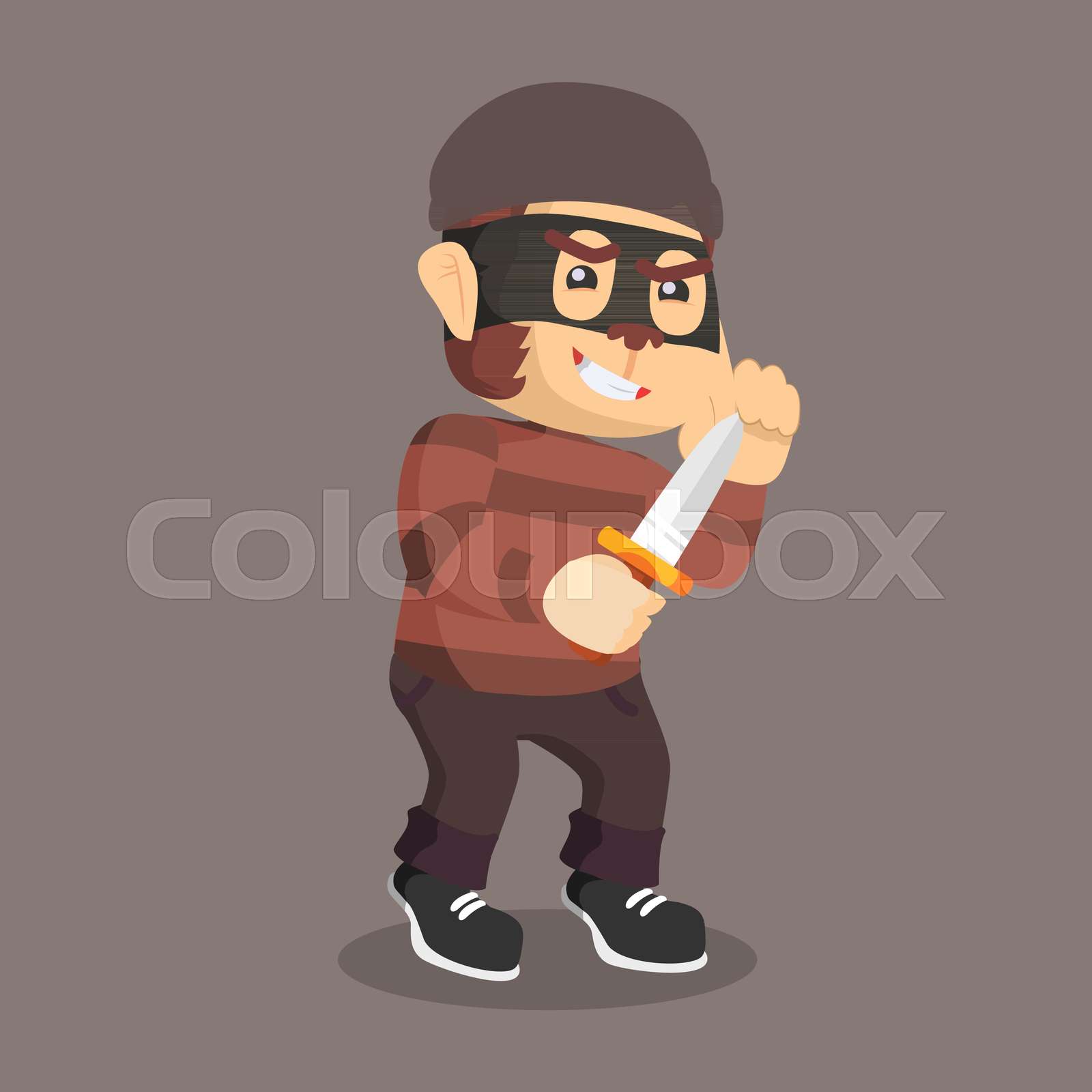Thief monkey with knife | Stock vector | Colourbox