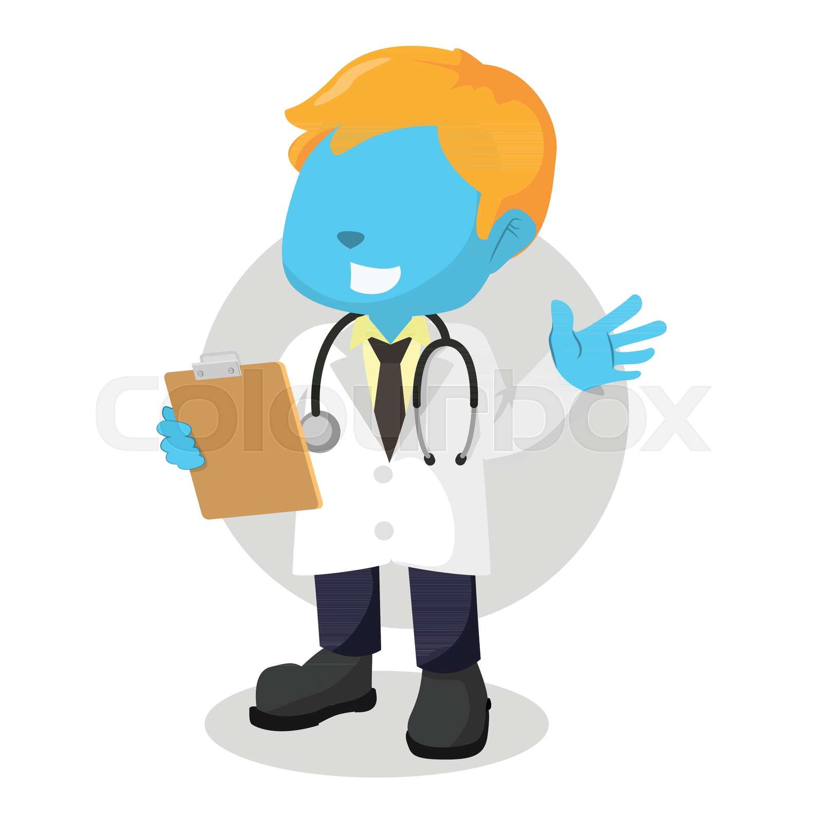 Blue boy doctor illustration design | Stock vector | Colourbox