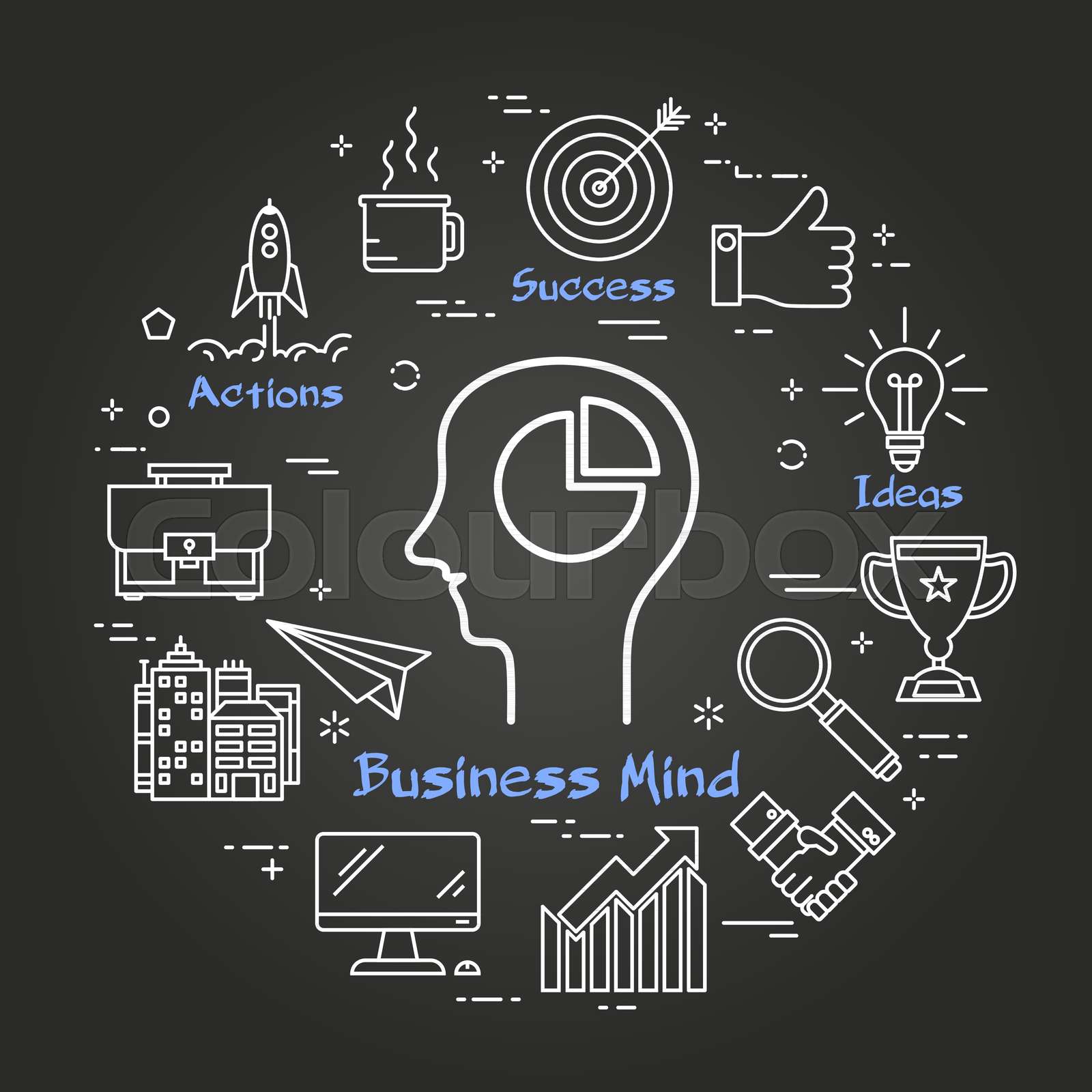 Chalk board - Business Mind | Stock vector | Colourbox