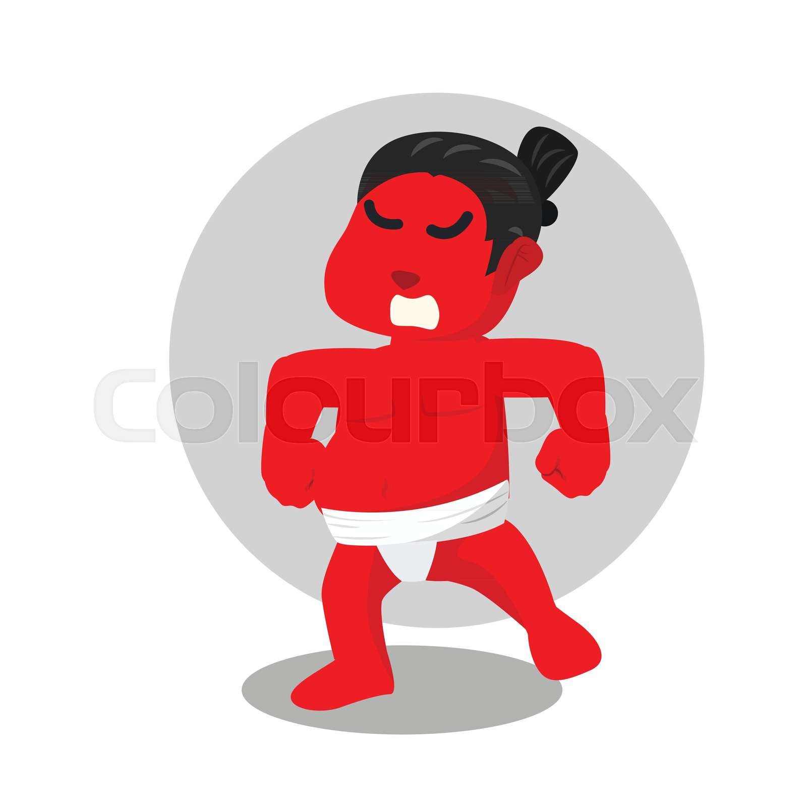 Red sumo wrestler angry | Stock vector | Colourbox