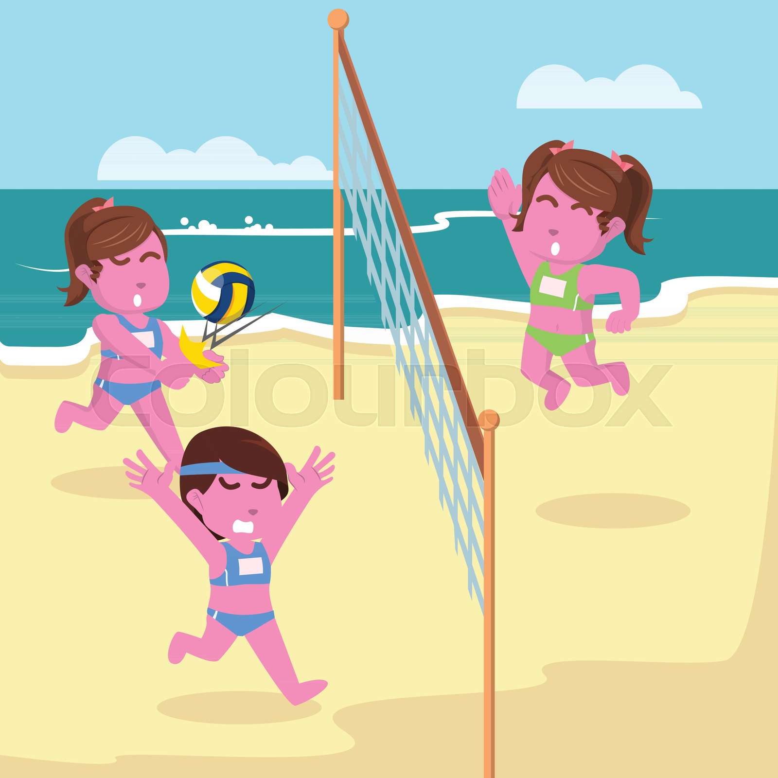 Volleyball match illustration design | Stock vector | Colourbox