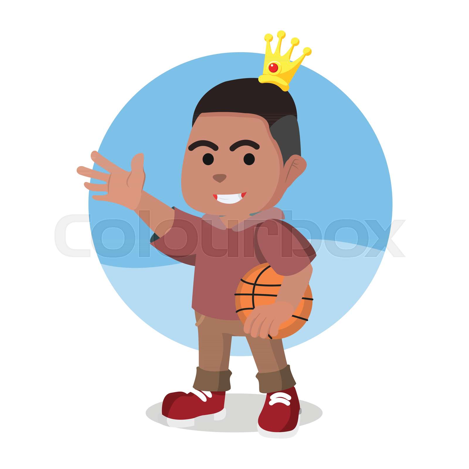 African modern prince holding basket ball | Stock vector | Colourbox