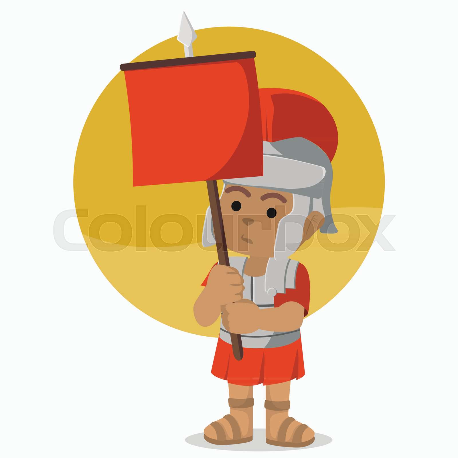 African roman soldier holding banner | Stock vector | Colourbox