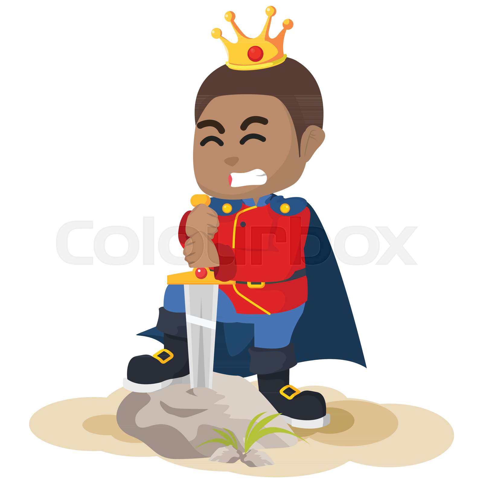 Prince taking out the sword with all one's might | Stock vector | Colourbox