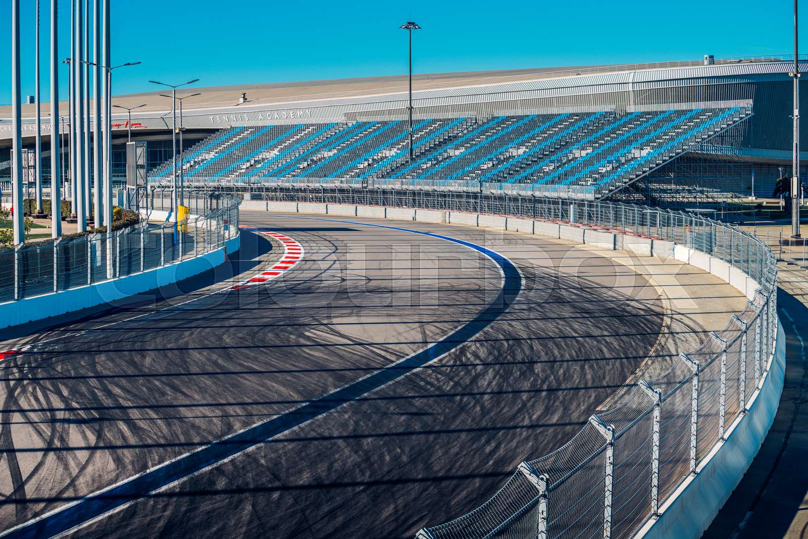 tire marks on road track. Motor racing track | Stock image | Colourbox