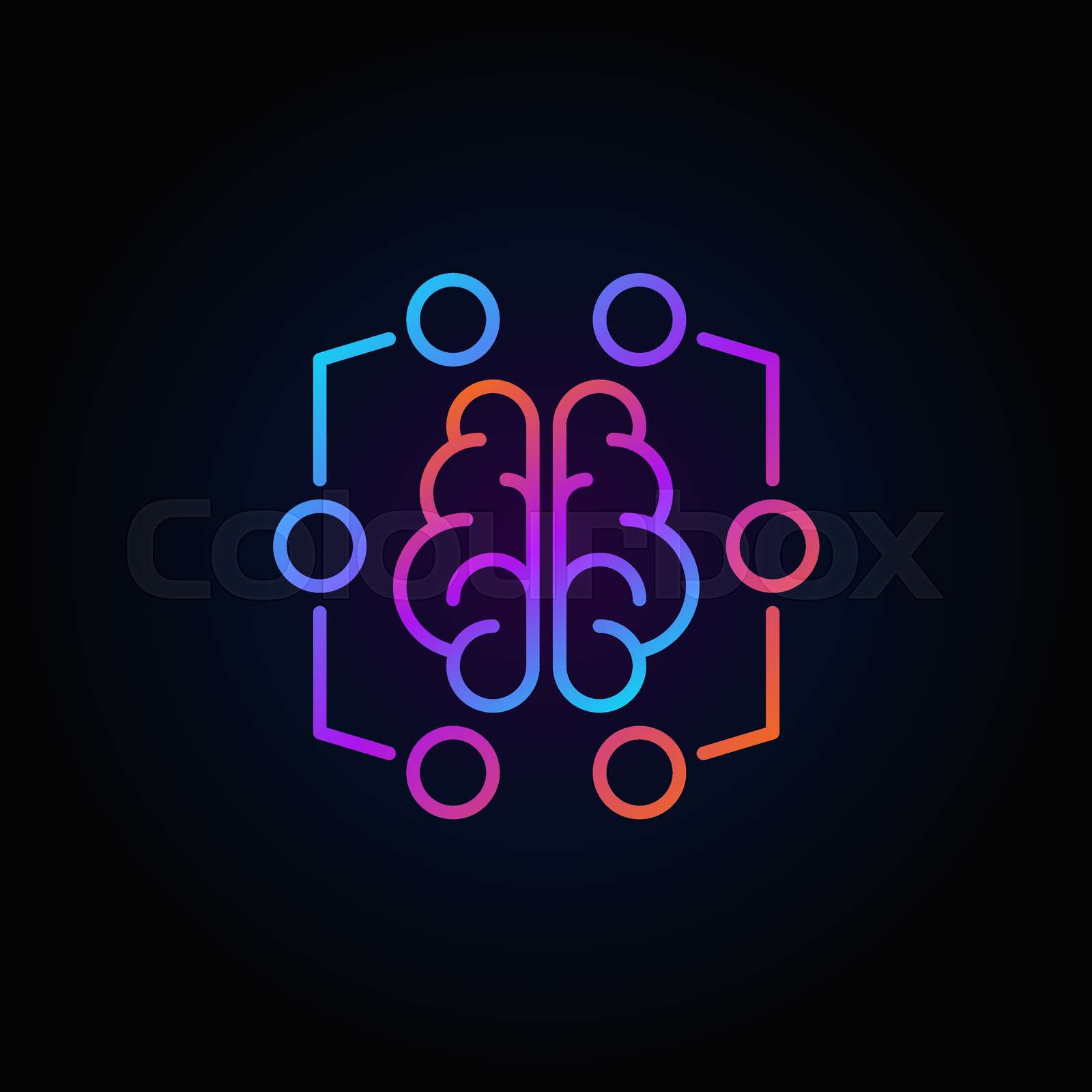 Digital brain colorful icon - vector machine learning symbol | Stock ...