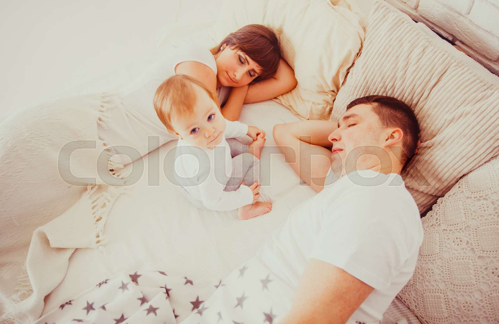 Tired and sleepy parents | Stock image | Colourbox