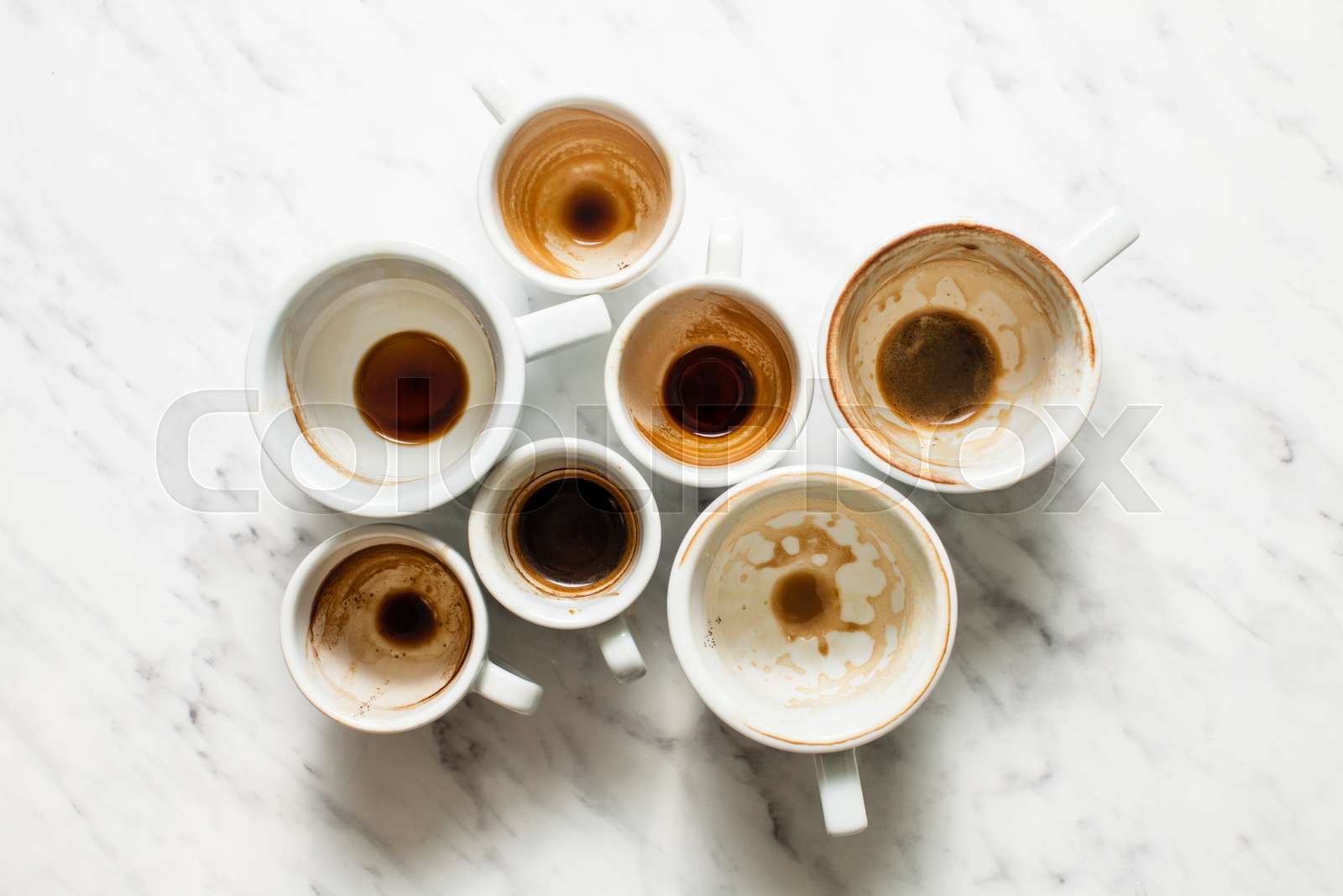 Dirty cups of coffee afterparty | Stock image | Colourbox