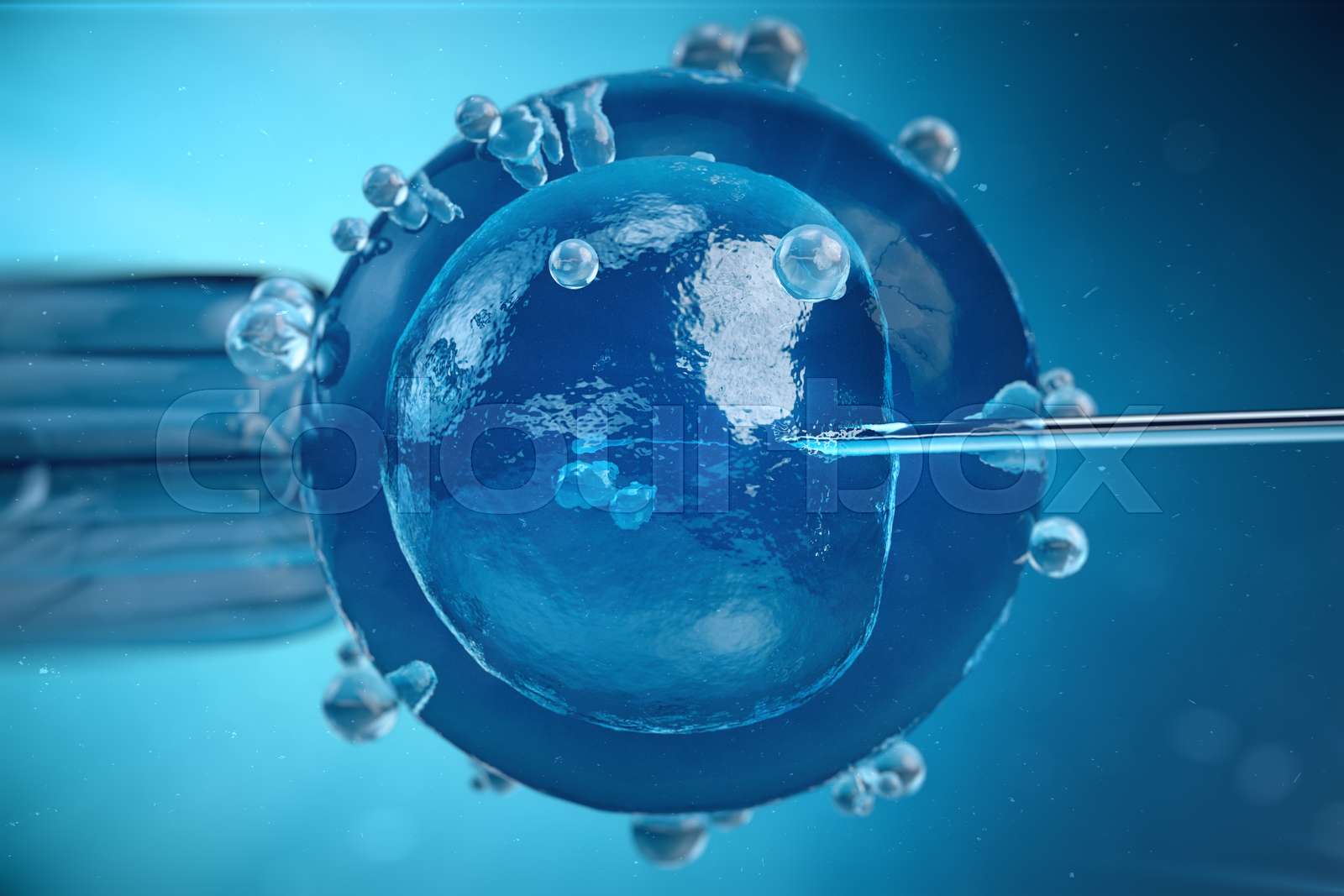 3d illustration artificial insemination, fertilisation, Injecting sperm ...