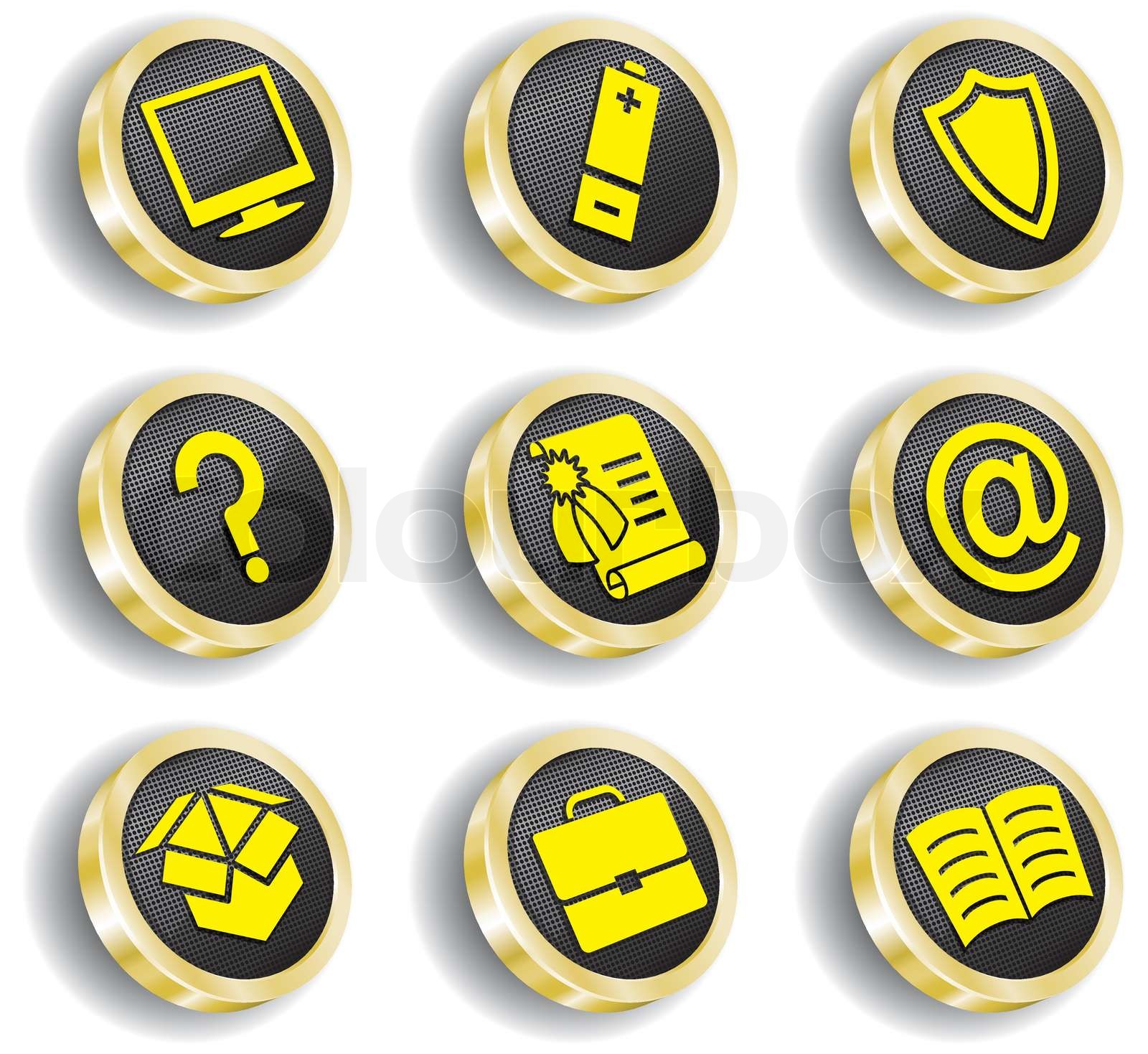 golden web icon set | Stock vector | Colourbox