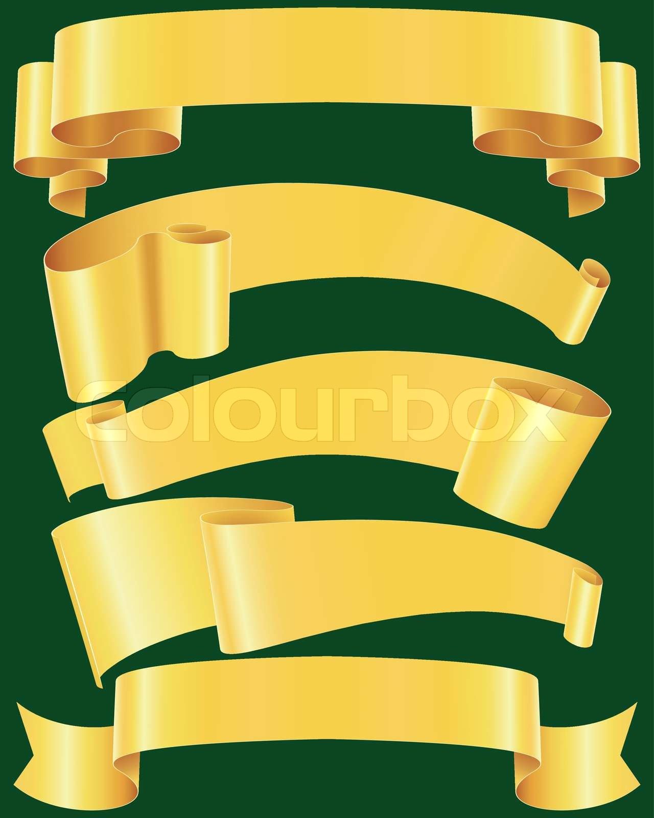 Ragged gold banners set | Stock vector | Colourbox