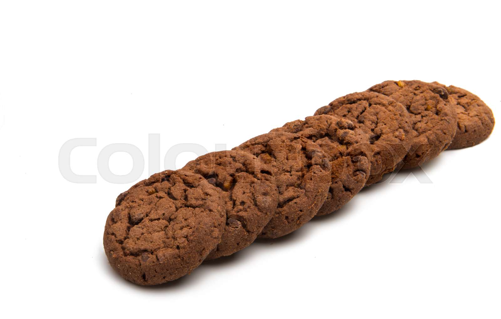 biscuits with chocolate isolated | Stock image | Colourbox