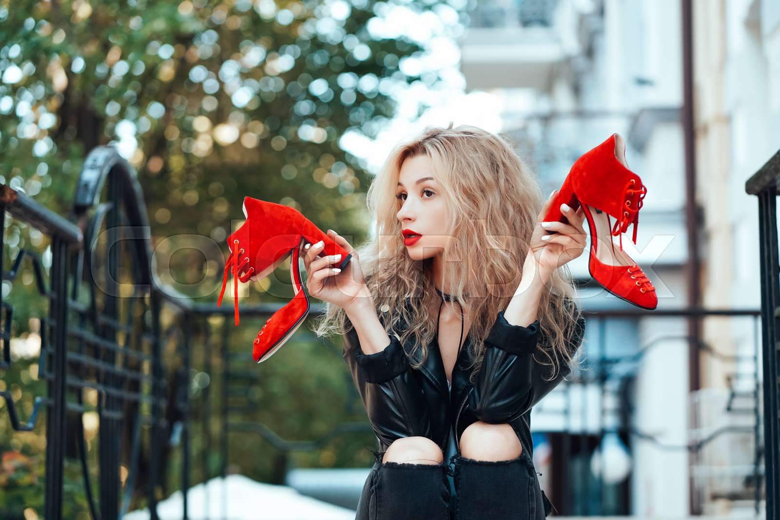 Young Beautiful Stylish Girl Posing Stock Image Colourbox