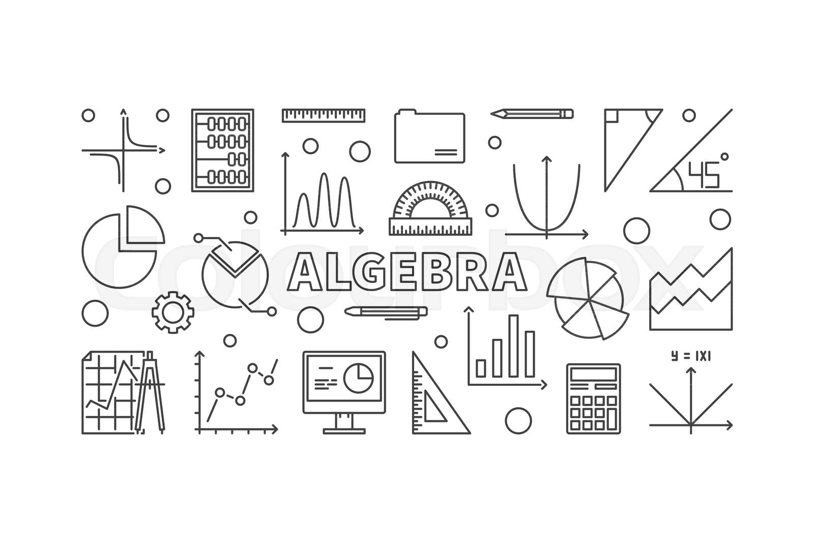 Algebra vector horizontal banner or illustration | Stock vector | Colourbox